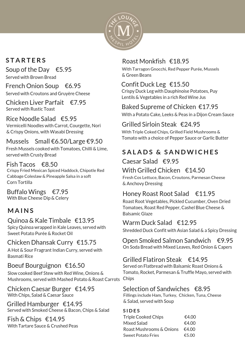 The Lounge - Bagott Street Restaurant | Mespil Hotel Dublin